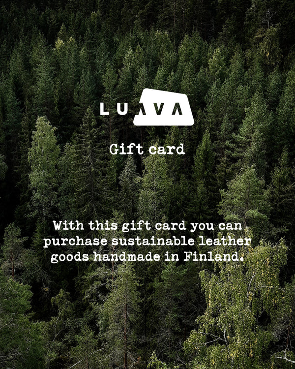 Luava gift card for handmade leather wallets and other products